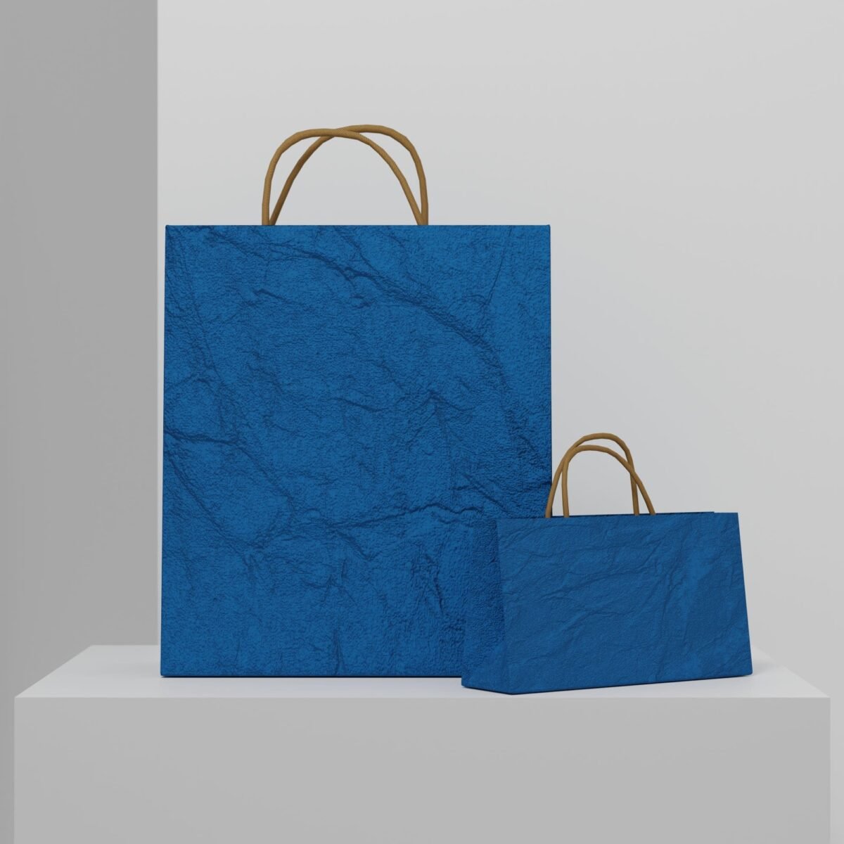 Royal Blue Embossed Grace Embossed Paper Bags Manufacturer in India